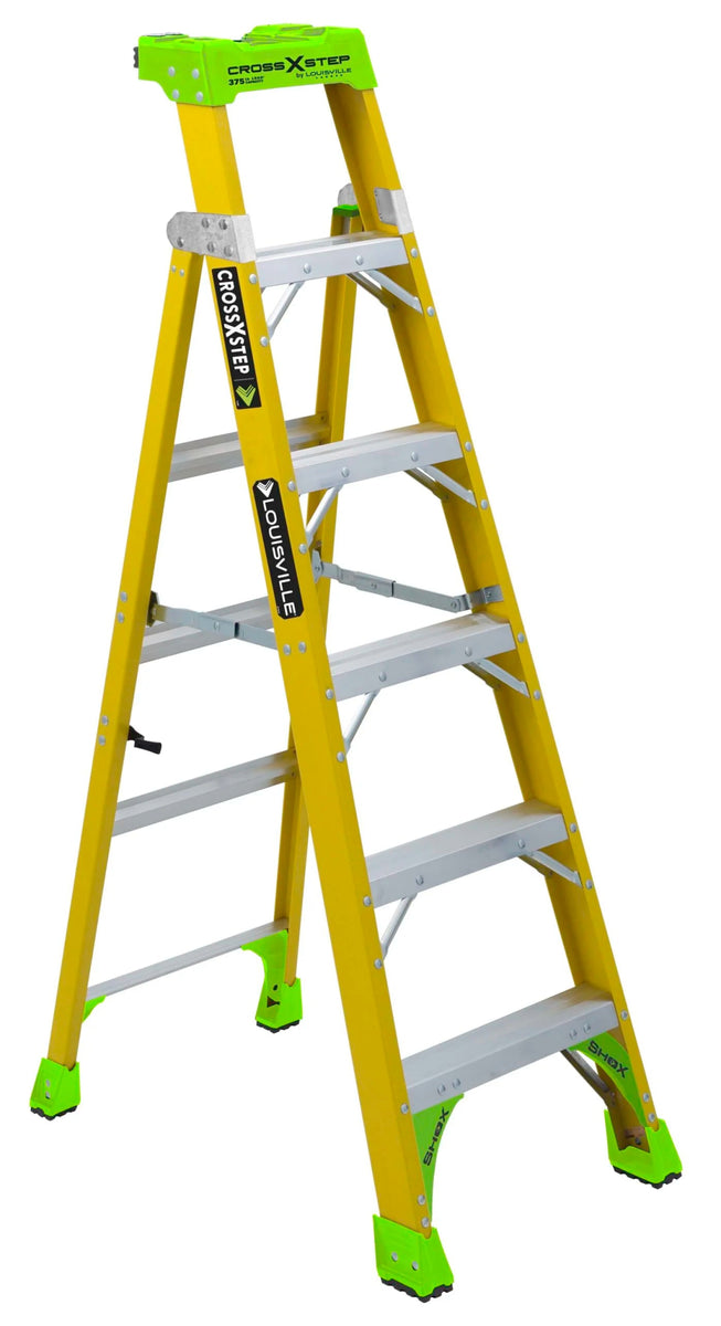 LOUISVILLE LADDER FIBERGLASS CROSS-STEP LADDER, TYPE IAA, 375-POUND ...